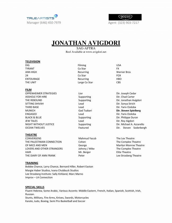 Acting Resume Template Child Actor Resume Template Free Beginner Cv Uk ...