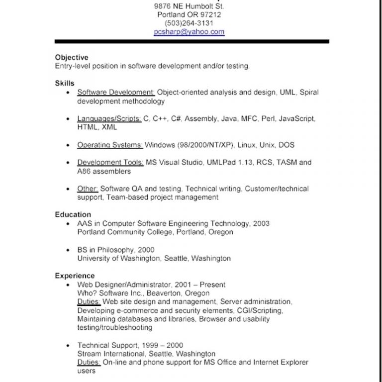 Basic Resume Examples - wikiresume.com
