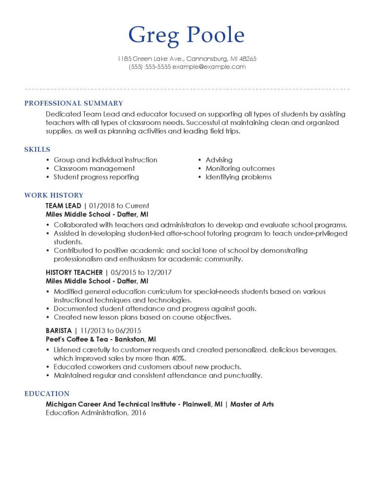 Basic Resume Examples 30 Resume Examples View Industry Job Title ...
