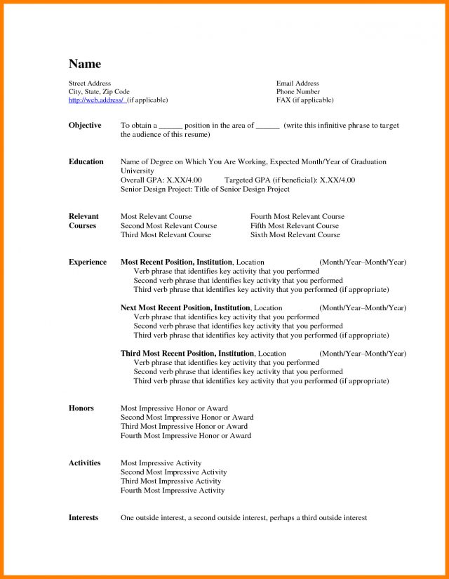 Basic Resume Template Basic Resume Templates Wudui - wikiresume.com