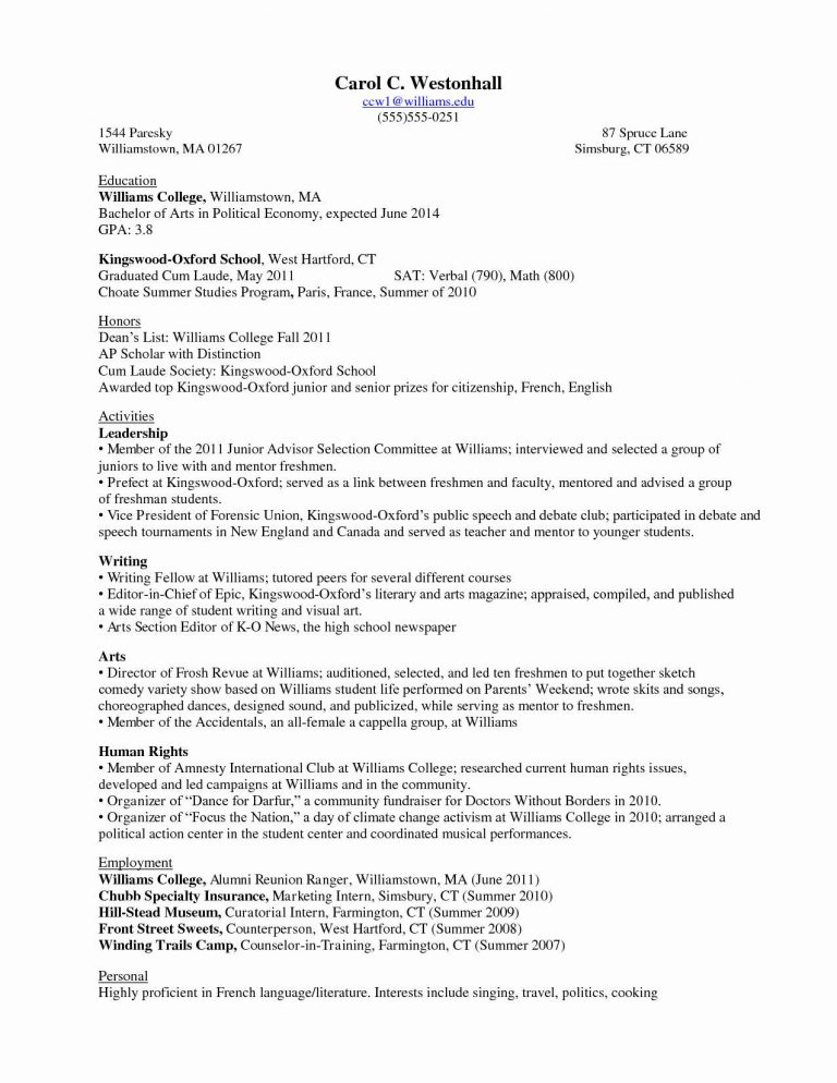 How to Make a Good College Resume Template - wikiresume.com