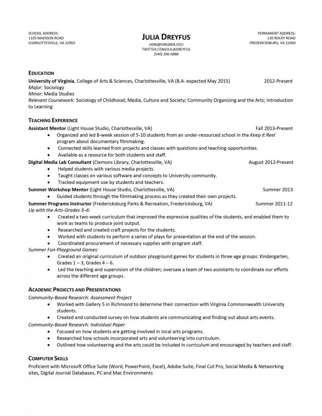 How to Make a Good College Resume Template - wikiresume.com
