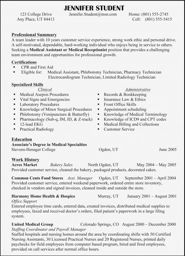 College Resume Template Sample Resumes Templates Classic 14 Expanded ...