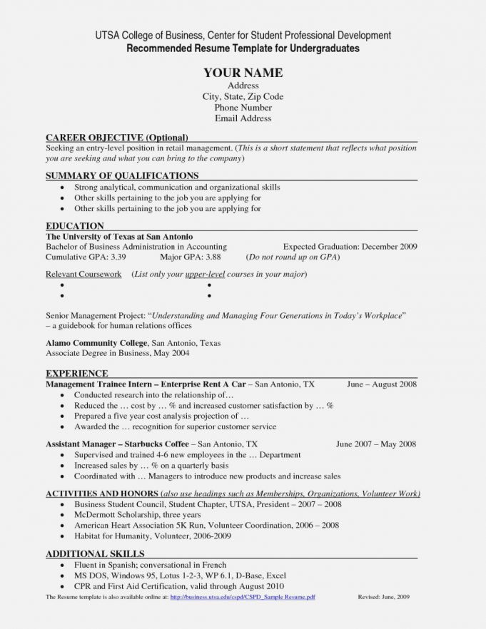 How to Make a Good College Resume Template - wikiresume.com