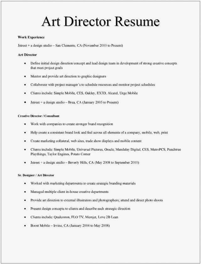 Things to Include to Write a Stunning Creative Director Resume ...