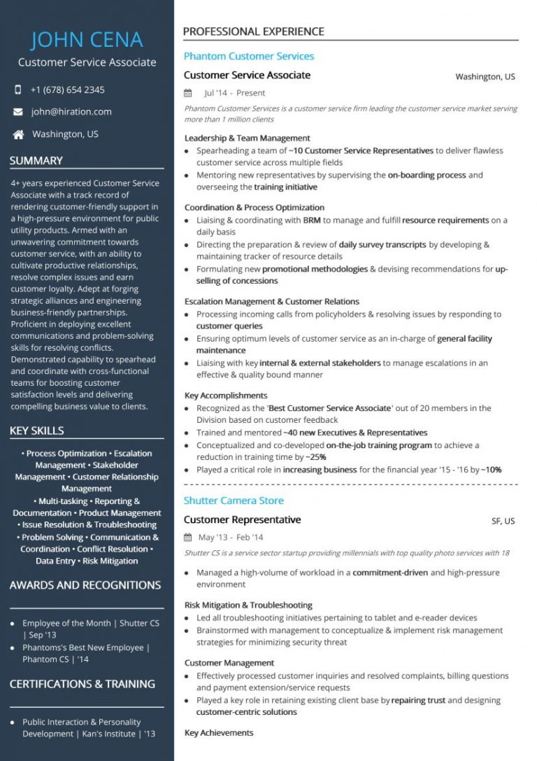 Customer Service Resume Examples - wikiresume.com