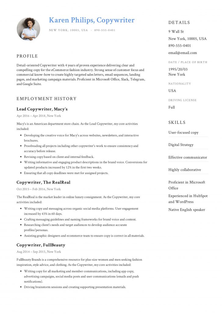 Example Of A Resume - wikiresume.com