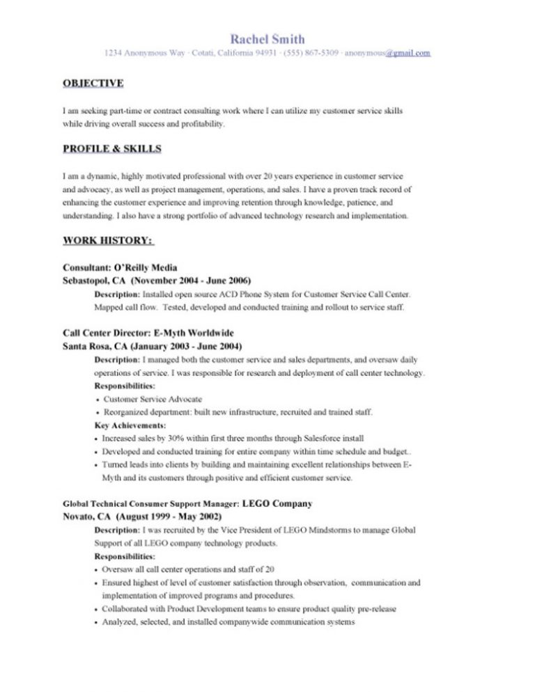 Examples Of Objectives For Resumes - wikiresume.com