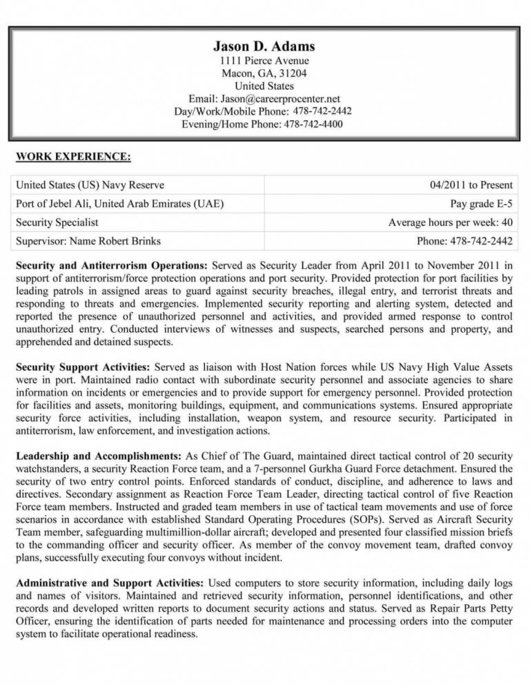 Federal Resume Template - wikiresume.com