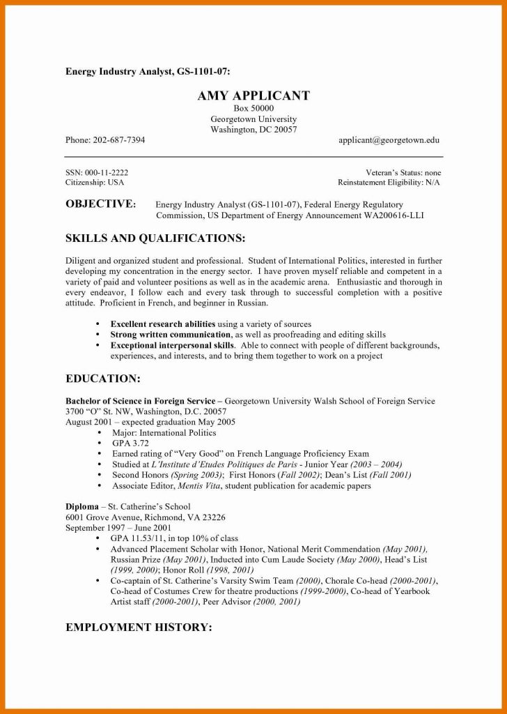 Federal Resume Template - wikiresume.com