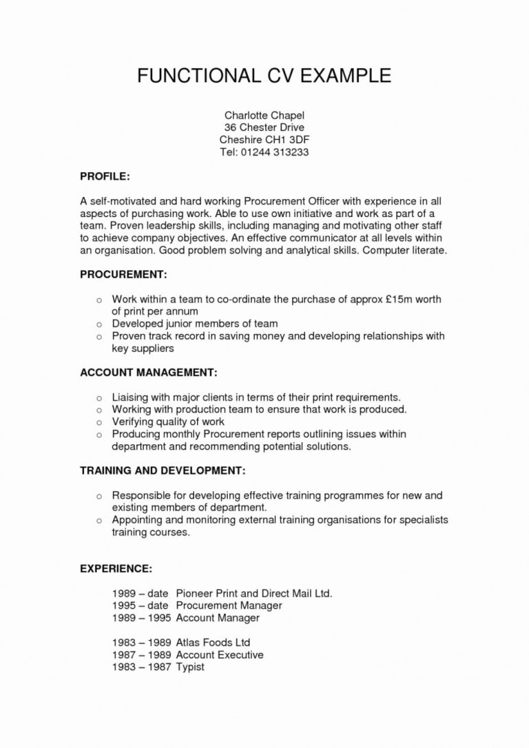 Functional Resume Template - wikiresume.com