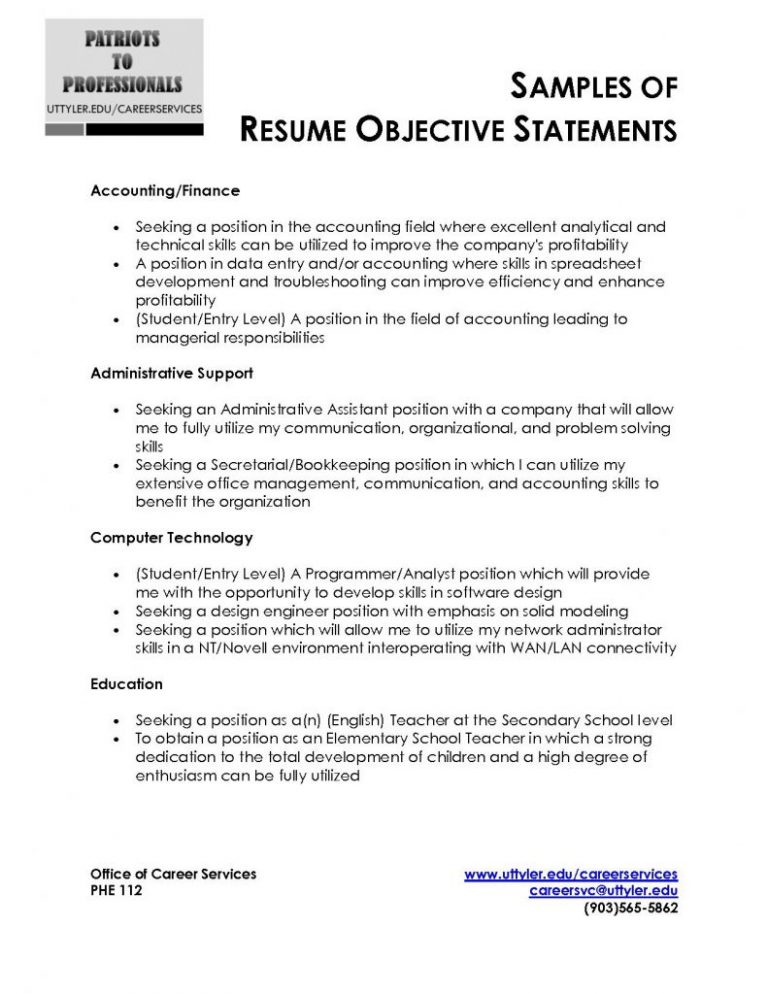 Good Objective For Resume - wikiresume.com