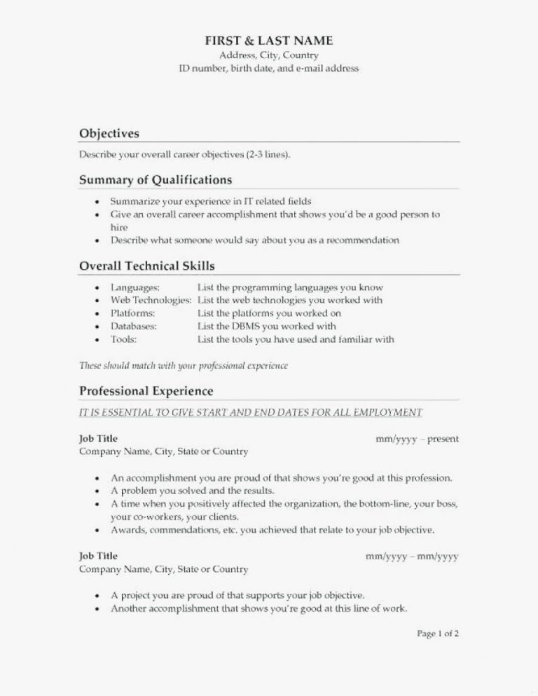 Good Objective For Resume - wikiresume.com