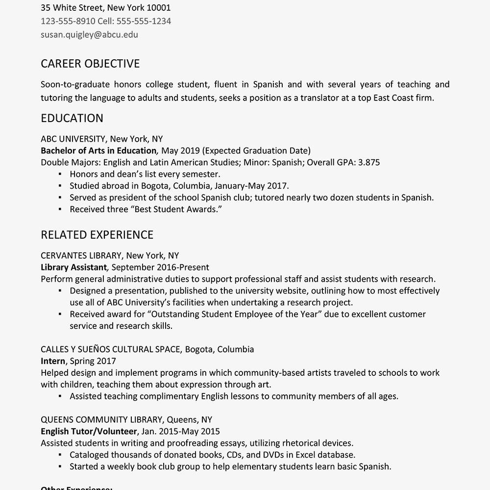 Good Resume Examples Wikiresume