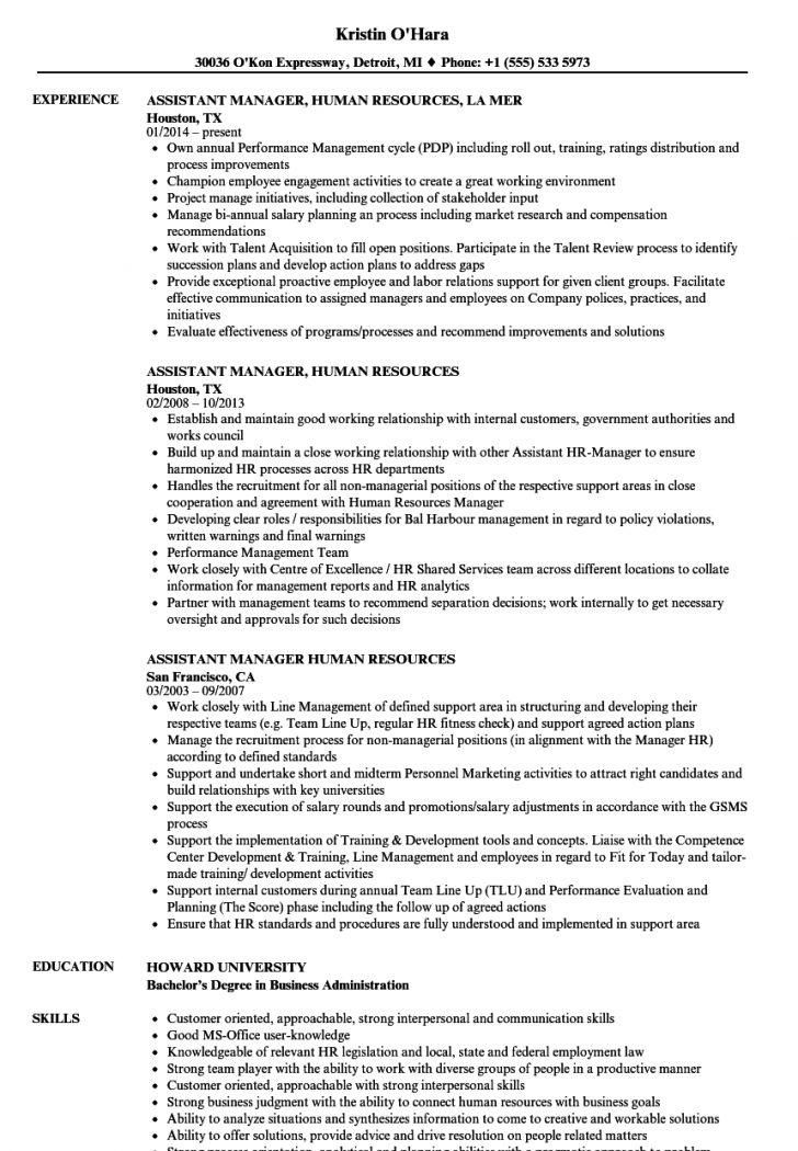 Here Some Writing Tips and Examples of Human Resources Resume ...
