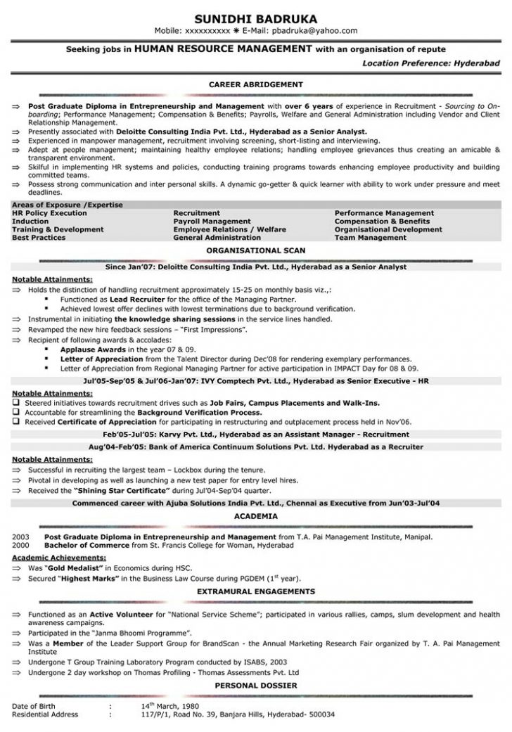 Here Some Writing Tips And Examples Of Human Resources Resume