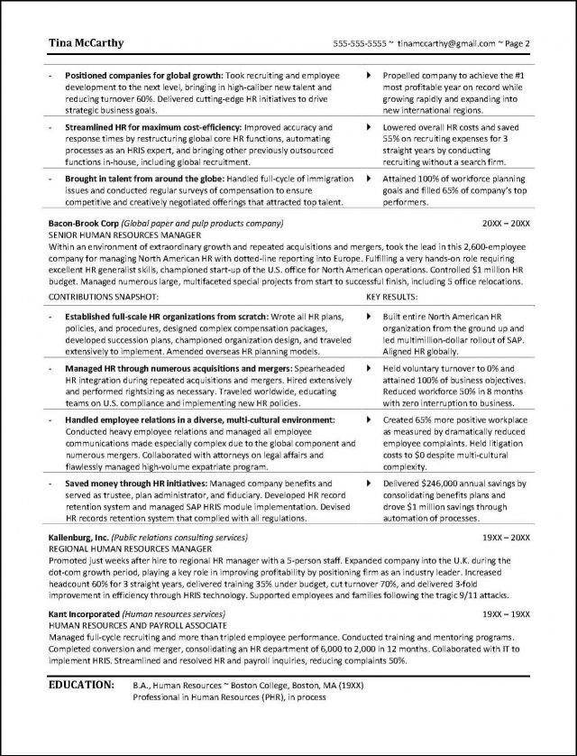 Here Some Writing Tips And Examples Of Human Resources Resume 