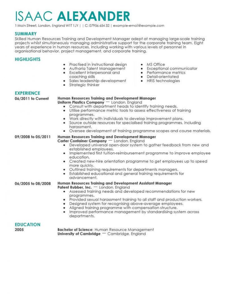 Human Resources Resume - wikiresume.com