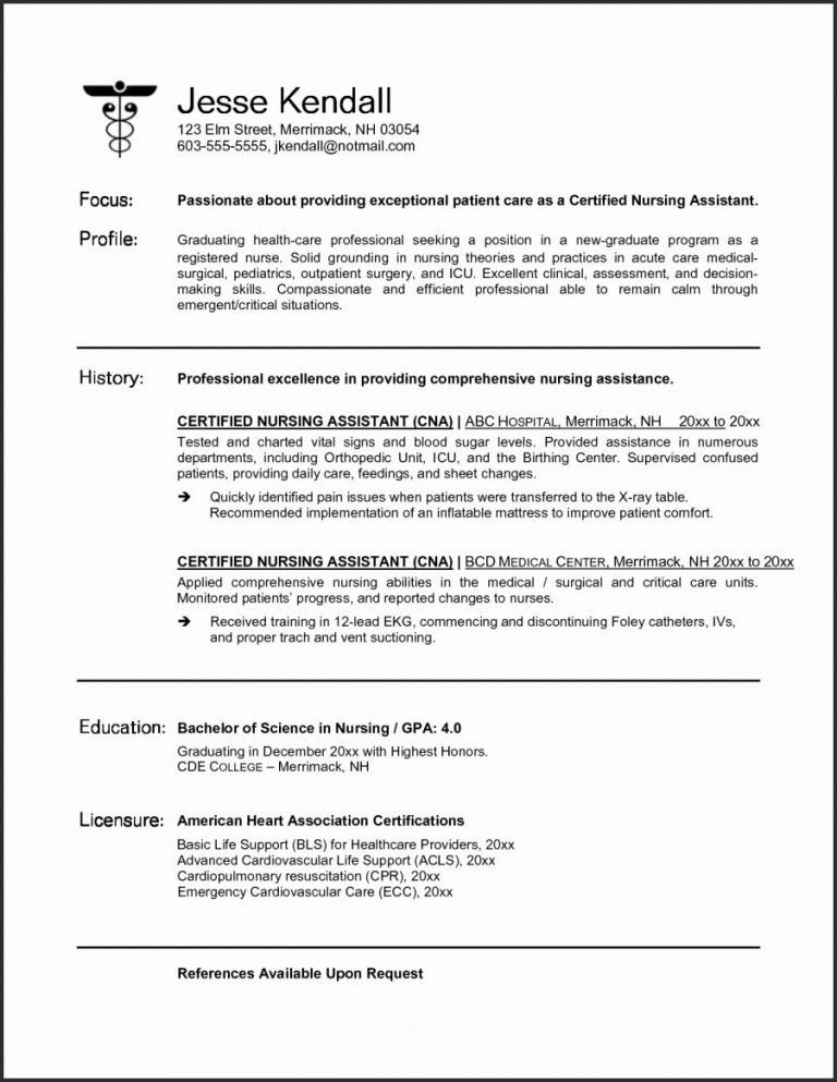 New Grad Nurse Resume - wikiresume.com