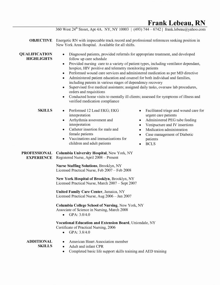 Things to Highlight on a Nurse Resume new Grad - wikiresume.com