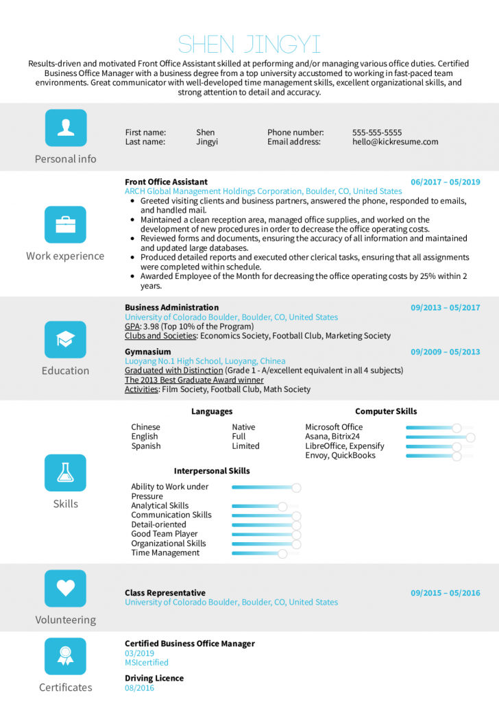 Office Assistant Resume - wikiresume.com