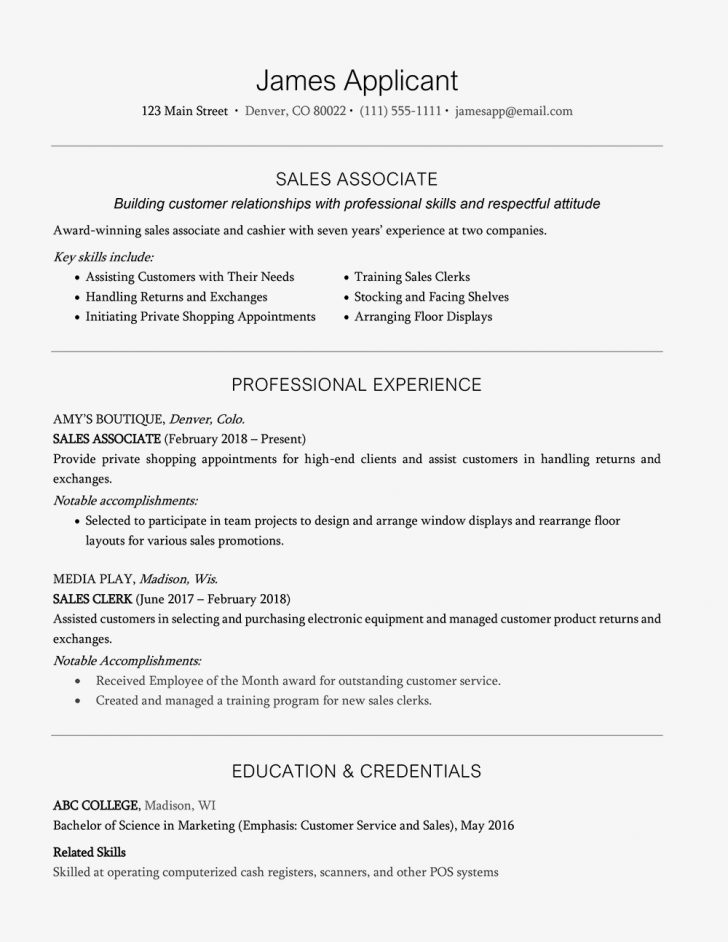 Professional Profile Resume Example Resume Example With A Headline And ...