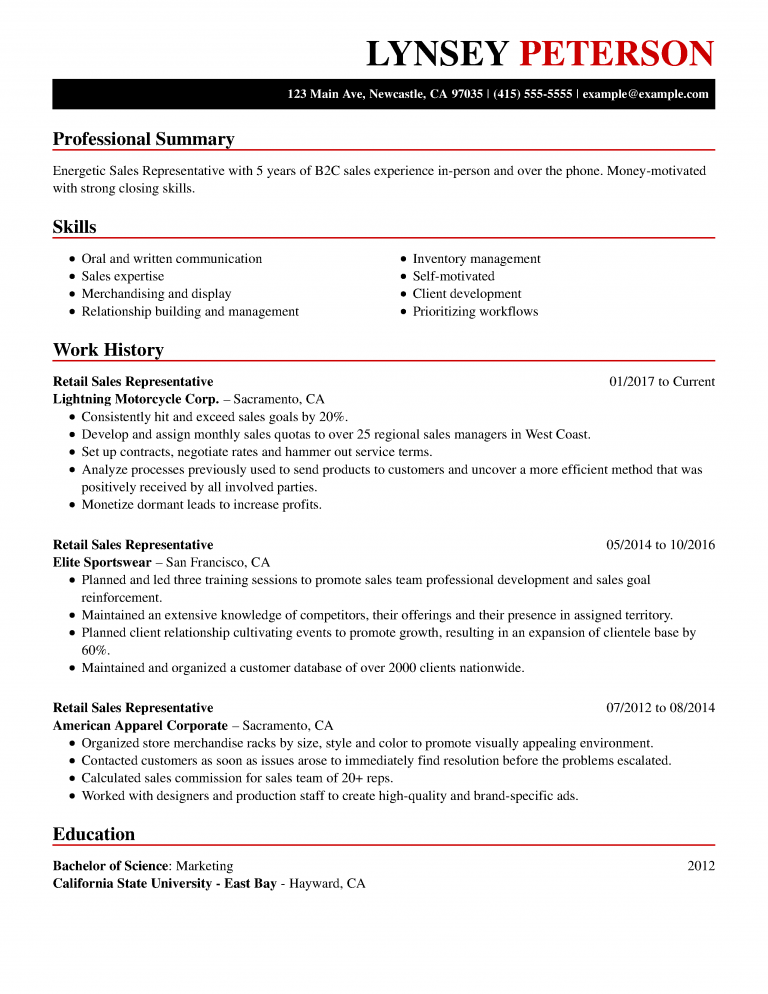 Professional Resume Examples - wikiresume.com