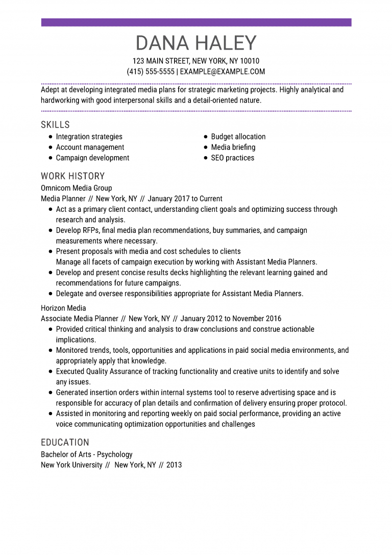 Professional Resume Examples - wikiresume.com