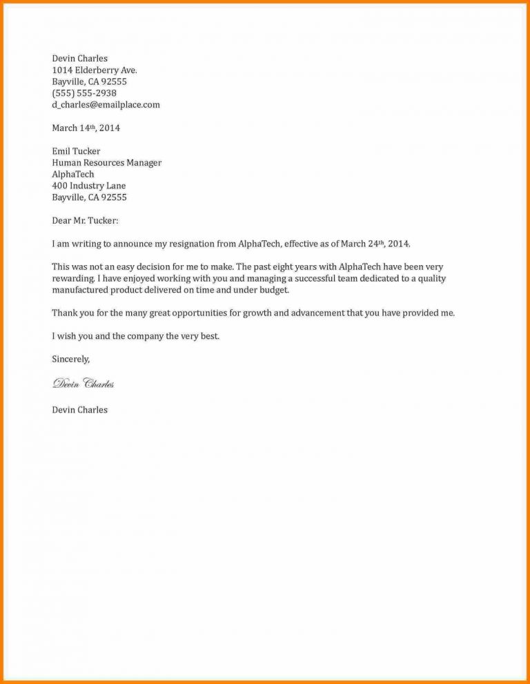 Leave You Job with Outstanding Resignation Letter Template - wikiresume.com