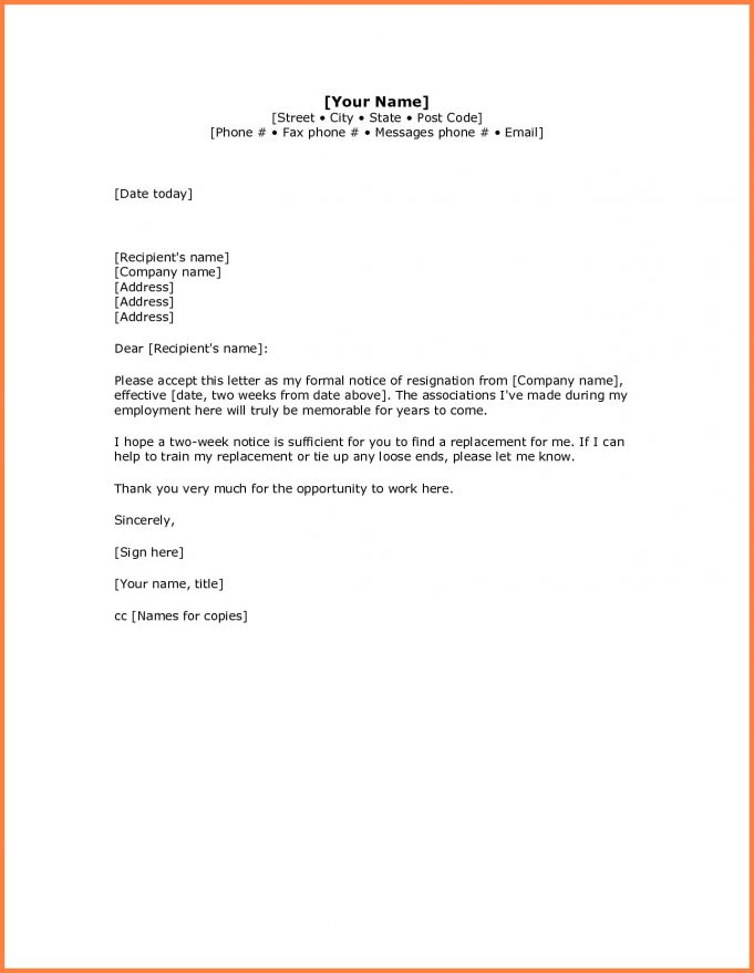 Leave You Job with Outstanding Resignation Letter Template - wikiresume.com