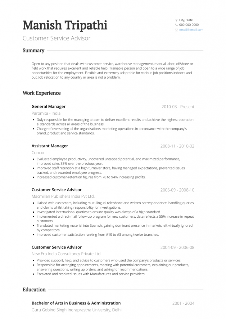 Resume For Customer Service Wikiresume resume-for-customer-service-wikiresume