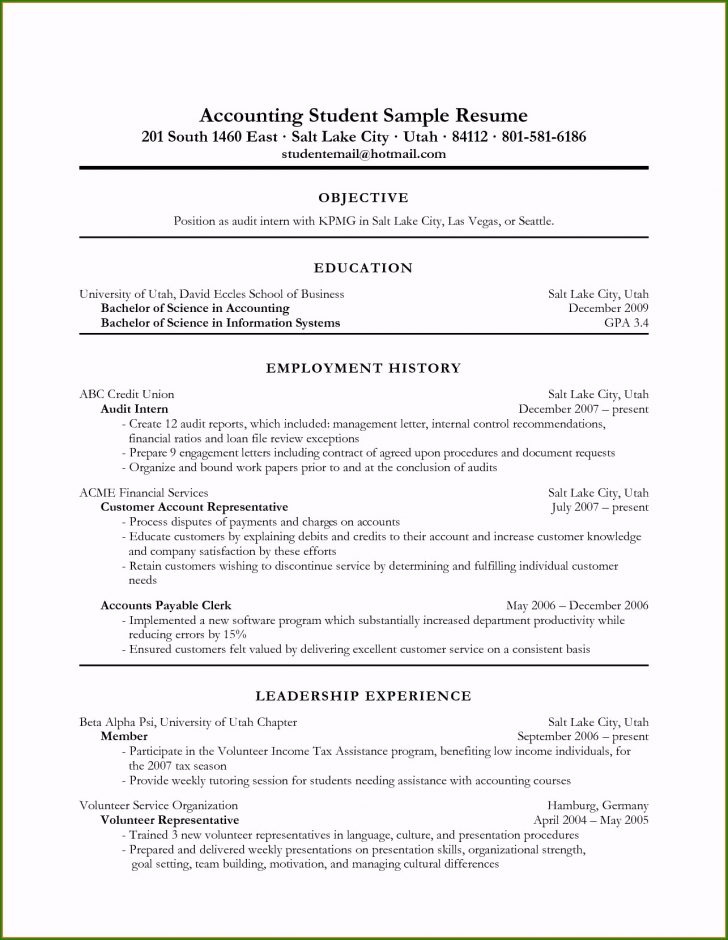 Resume Objective Examples How To Put An Internship On A Resume Sample ...