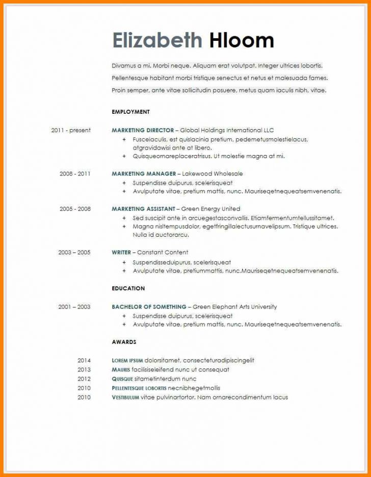 Easy Resume Template for Word - wikiresume.com