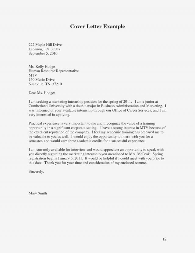 A Simple Cover Letter Example for You to Base Your Cover Letter From ...