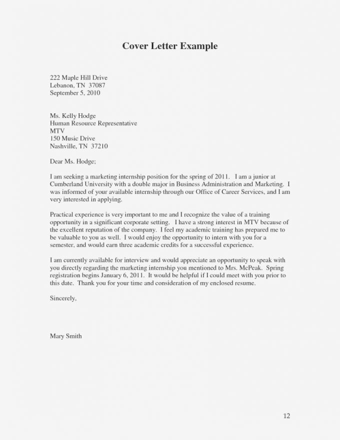 A Simple Cover Letter Example for You to Base Your Cover Letter From ...