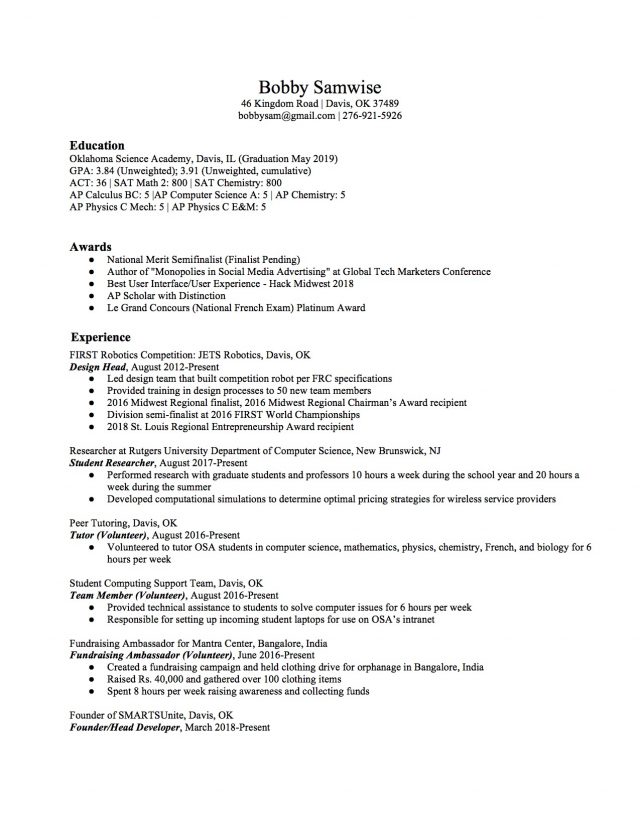 Student Resume Template High School Resume How To Write The Best One ...