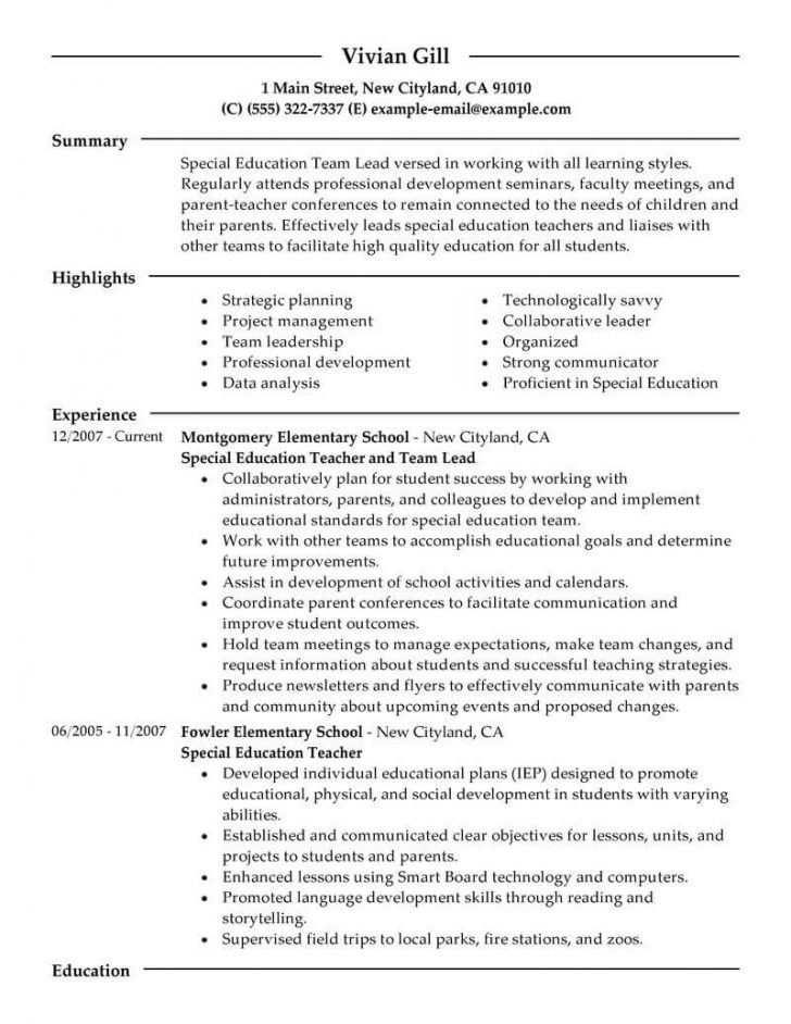 Some Important Points You will Find In the Latest Teacher Resume ...