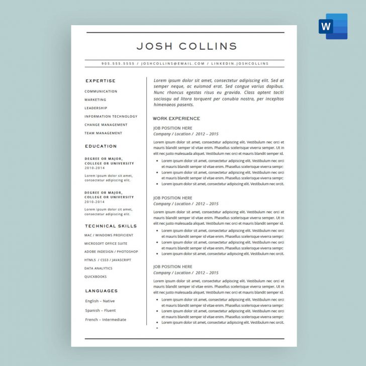 Word Resume Template - wikiresume.com